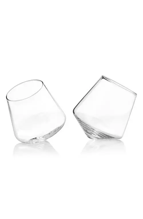 VISKI Rolling Crystal Wine Glasses Set Of 2 - Clear