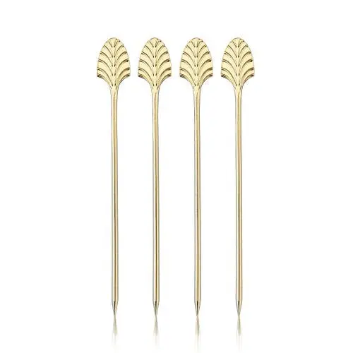 VISKI Art Deco Cocktail Picks Set Of 4 - Gold