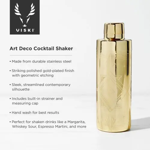 VISKI Art Deco Cocktail Shaker