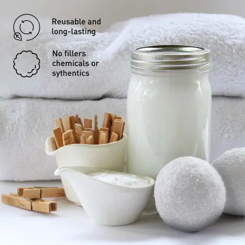 PURSONIC Eco Friendly Laundry & Wellness Bundle Detergent Sheets, Wool Dryer Balls