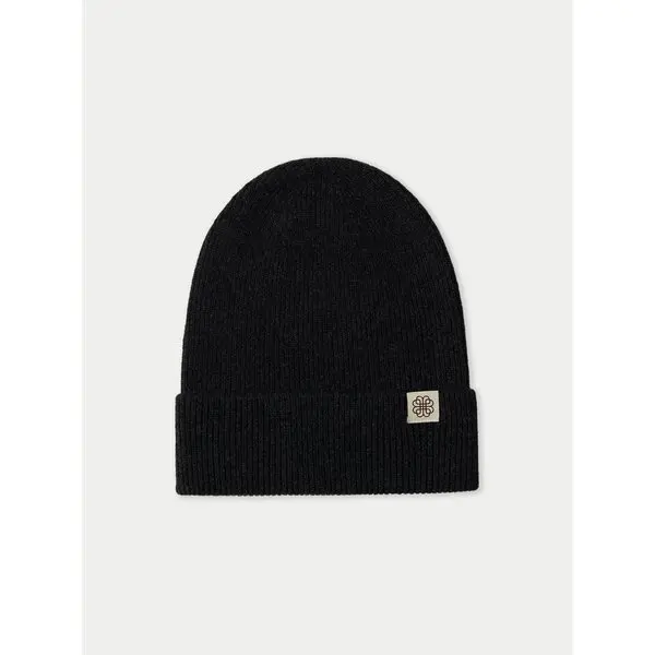 Gobi Cashmere Cashmere Rib Knit Beanie - Black