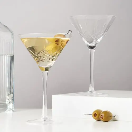 VISKI Admiral Crystal Martini Glasses Set Of 2