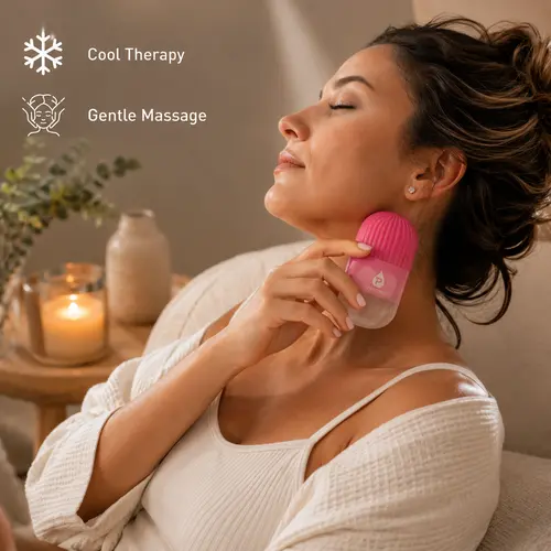 PURSONIC Ice Facial Roller & Hydrating Cucumber Sheet Masks