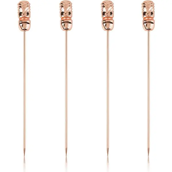 VISKI Pacific Tiki Cocktail Picks Set Of 4 - Copper