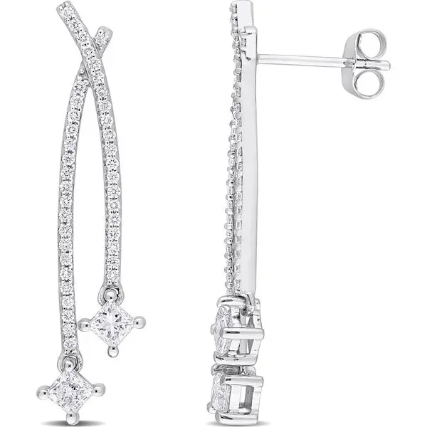 JULIANNA B. 14k Lab-grown Diamond Drop Earrings - White Gold
