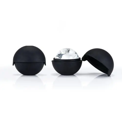 VISKI Glacier Rocks Ice Sphere Molds Set Of 4 - Black
