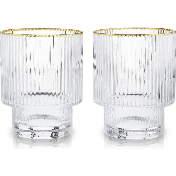 VISKI Meridian Crystal Tumblers Set Of 2 - Clear