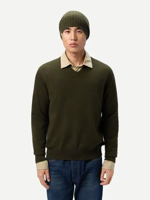 Gobi Cashmere Rib Knit Hat - Avocado
