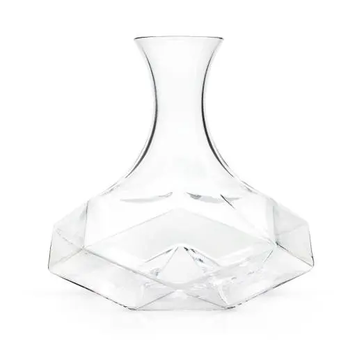 VISKI Seneca Crystal Faceted Wine Decanter - Clear