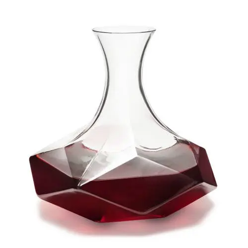 VISKI Seneca Crystal Faceted Wine Decanter