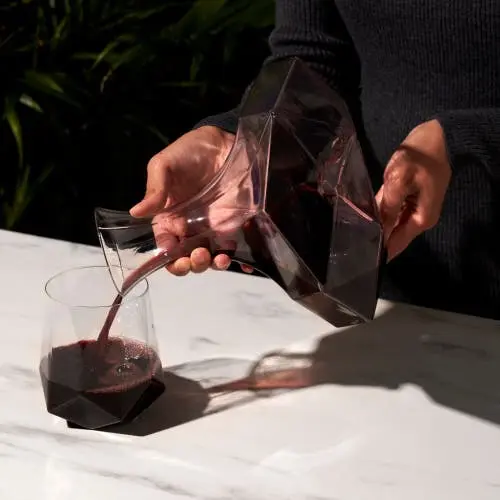 VISKI Seneca Crystal Faceted Wine Decanter