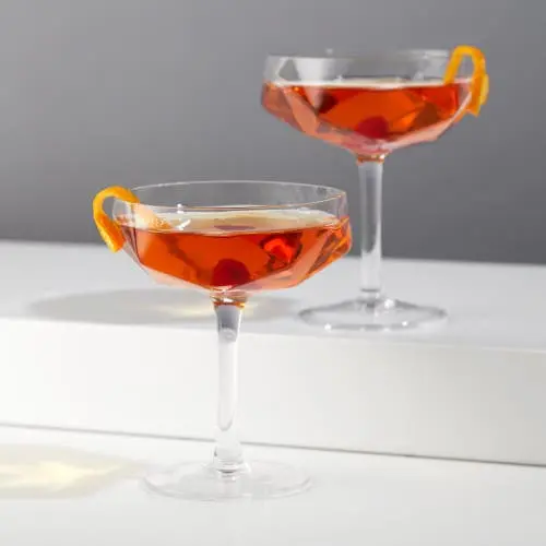 VISKI Seneca Crystal Faceted Coupes Set Of 2