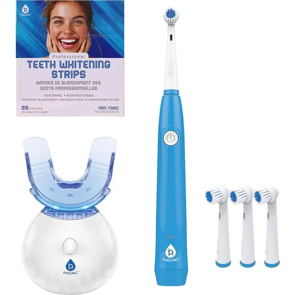 PURSONIC Ultimate Teeth Ning & Oral Care Bundle Led Ning Kit, Ning Strips - White
