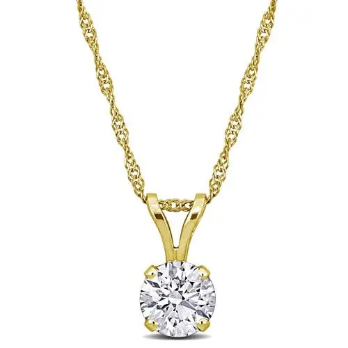 JULIANNA B. 14k Lab-grown Diamond Solitaire Pendant Necklace - Yellow Gold