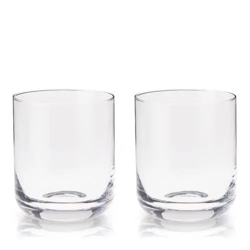 VISKI Raye Crystal Whiskey Tumblers Set Of 2 - Clear