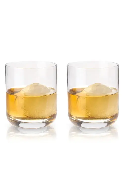 VISKI Raye Crystal Whiskey Tumblers Set Of 2 - Clear
