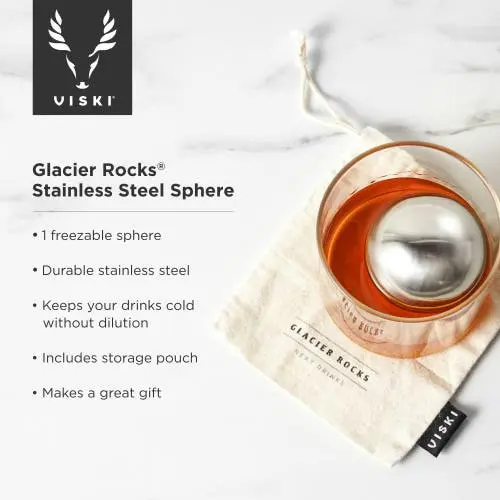 VISKI Glacier Rocks Sphere In Stainless Steel