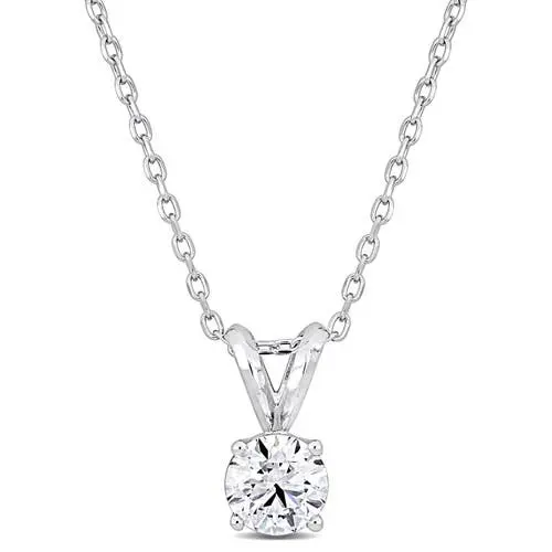 JULIANNA B. 3/4ctw Lab-grown Diamond Solitaire Pendant Necklace - White Gold