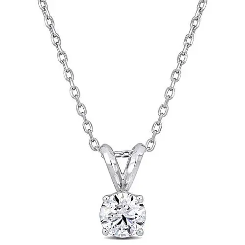 JULIANNA B. 3/4ctw Lab-grown Diamond Solitaire Pendant Necklace - White Gold