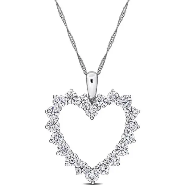 JULIANNA B. Lab-grown Diamond Heart Pendant Necklace - White Gold
