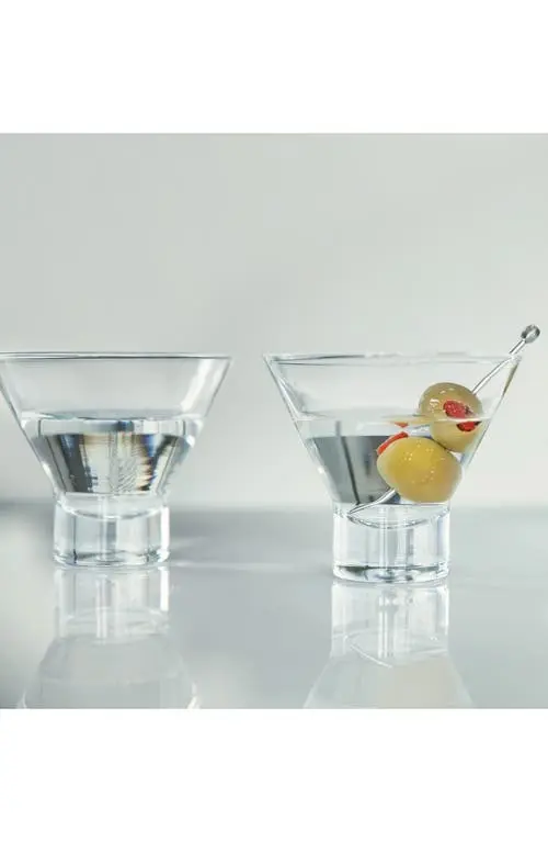 VISKI Raye Crystal Heavy Base Martini Glasses Set Of 2
