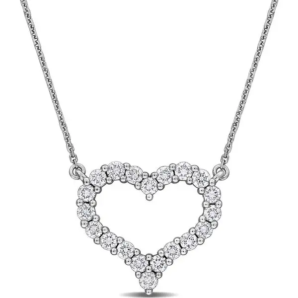 JULIANNA B. 14k Lab-grown Diamond Heart Necklace - White Gold