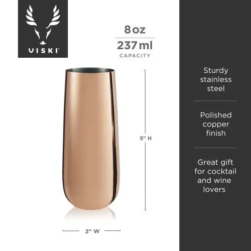 VISKI Summit Stemless Champagne Flutes Set Of 2