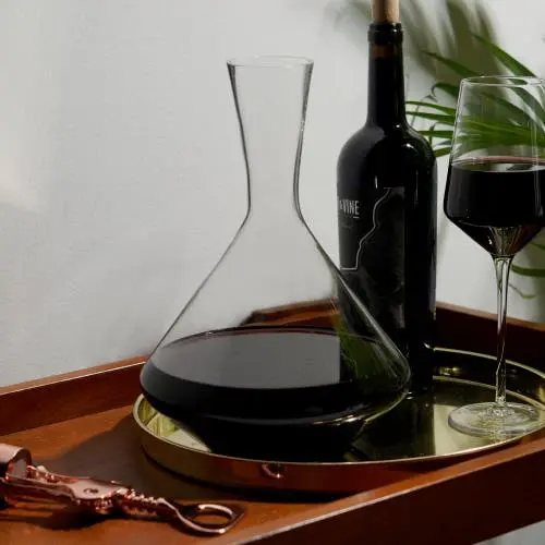 VISKI Raye Crystal Angled Wine Decanter