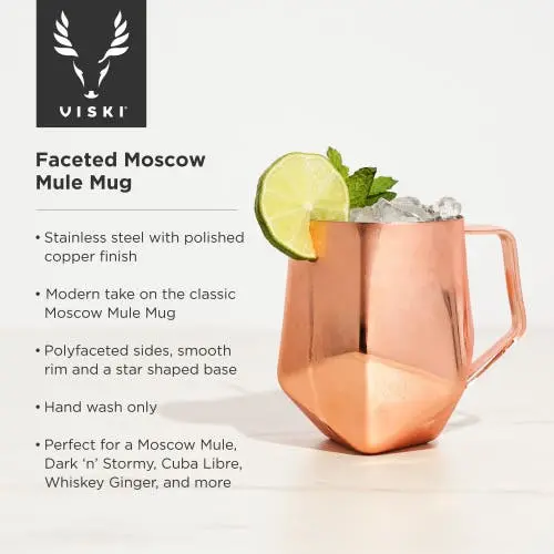VISKI Seneca Faceted Moscow Mule Mug