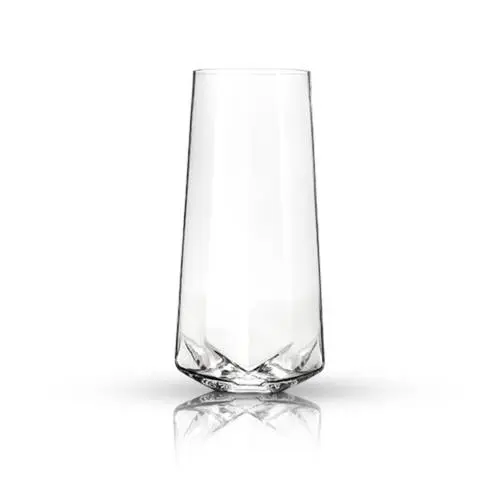 VISKI Seneca Crystal Faceted Stemless Champagne Flutes Set Of 2 - Clear