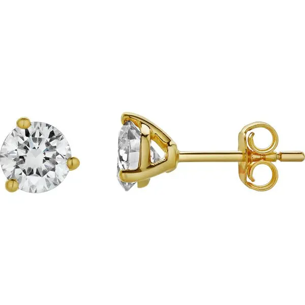 LUVMYJEWELRY 1 Ct Tw Lab Grown Diamond 14k Gold Stud Earrings - 14k Yellow Gold