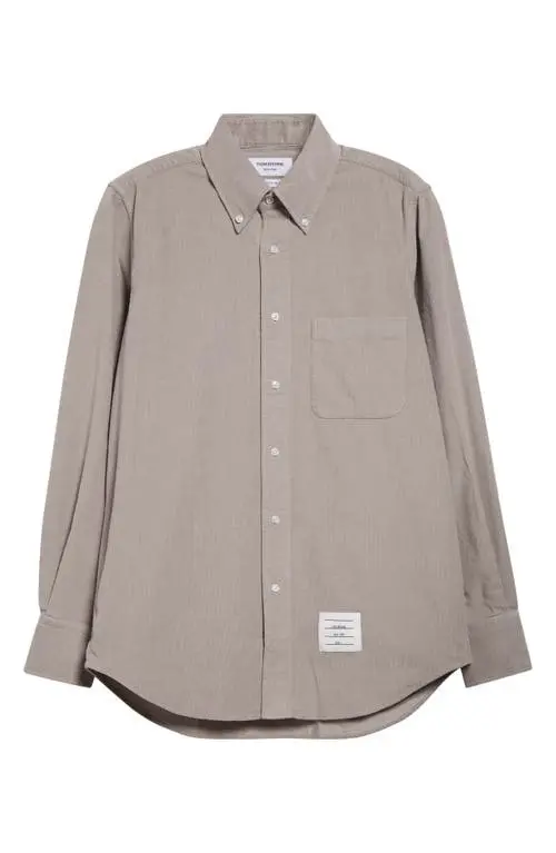 Thom Browne Straight Fit Cotton Corduroy Button-down Shirt