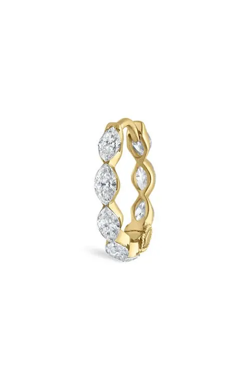 MARIA TASH Invisible Set Diamond Marquise Eternity Hoop Earring - Yellow Gold