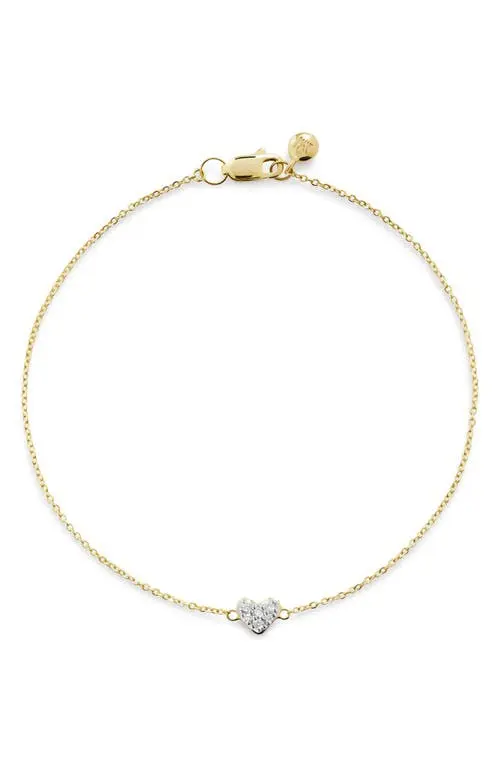 Monica Vinader Mini Heart Diamond Bracelet - 14kt Solid Gold / Lab Diamond