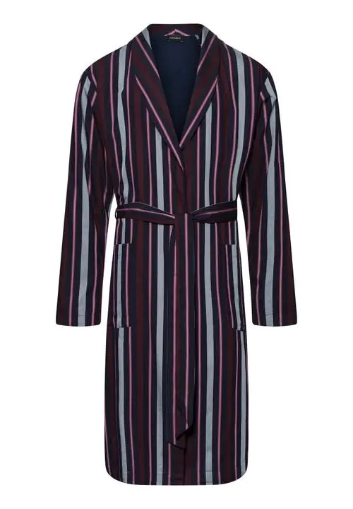 Hanro Night And Day Cotton Shawl Collar Robe - Superior Stripe