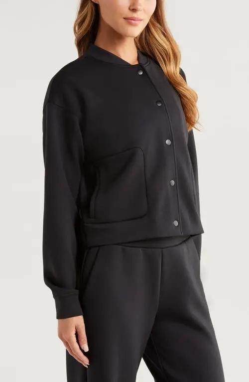 Zella Luxe Snap Front Jacket - Black