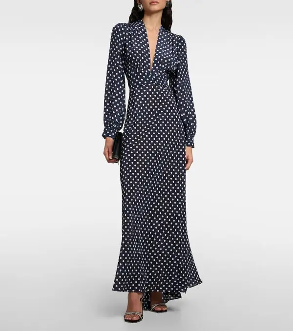 Rixo Emory Polka-dot Maxi Dress