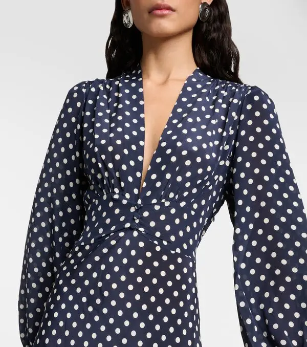 Rixo Emory Polka-dot Maxi Dress