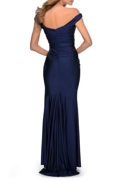 La Femme Off-the-shoulder Sweetheart Gown