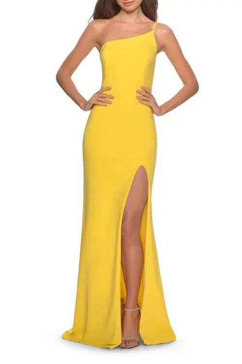 LABOMME One-shoulder Column Gown - Yellow