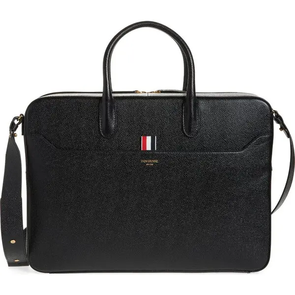 Thom Browne Pebbled Leather Business Bag - Black