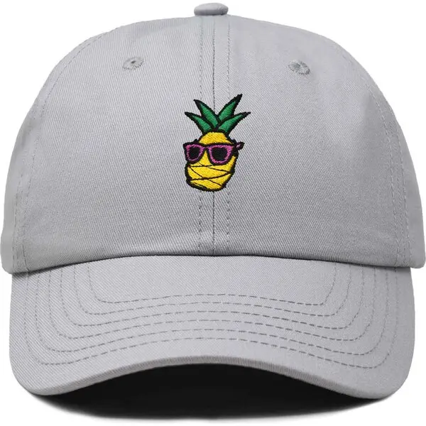 DALIX Pineapple Embroidered Cap - Gray