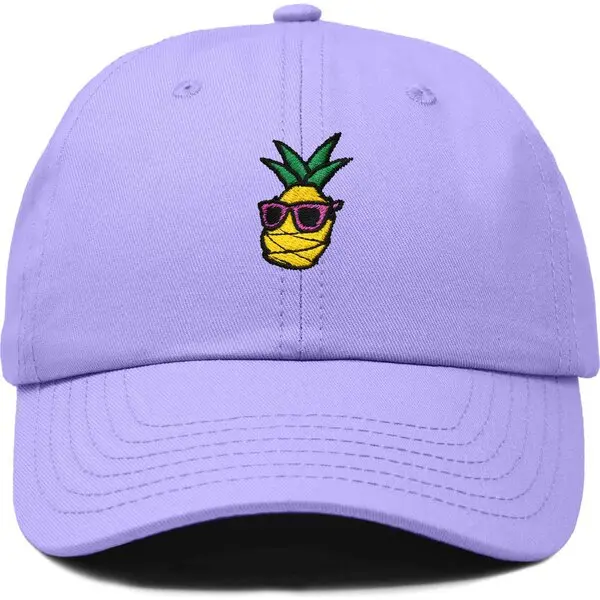DALIX Pineapple Embroidered Cap - Lavender