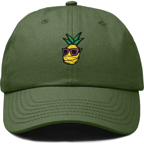 DALIX Pineapple Embroidered Cap - Olive
