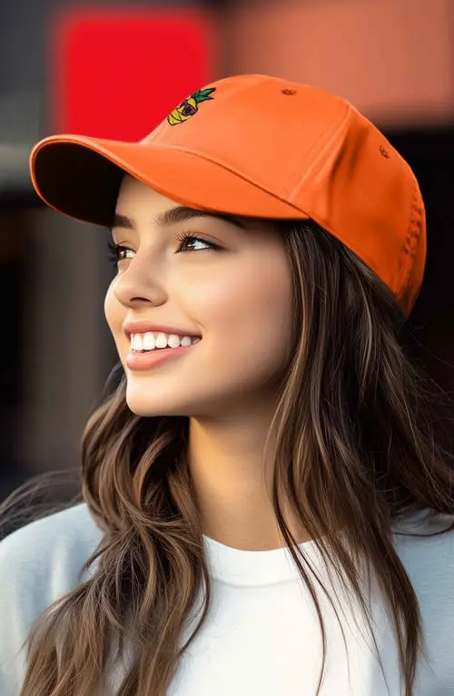 DALIX Embroidered Dad Cap - Orange