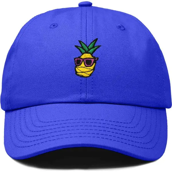 DALIX Pineapple Embroidered Cap - Royal Blue