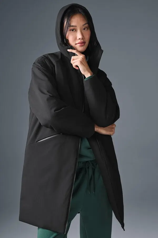 Alo Yoga Rain Or Shine Puffer Long Coat