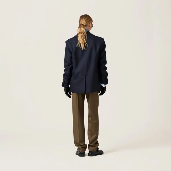 Miu Miu Gabardine Blouson Jacket With Poplin Collar