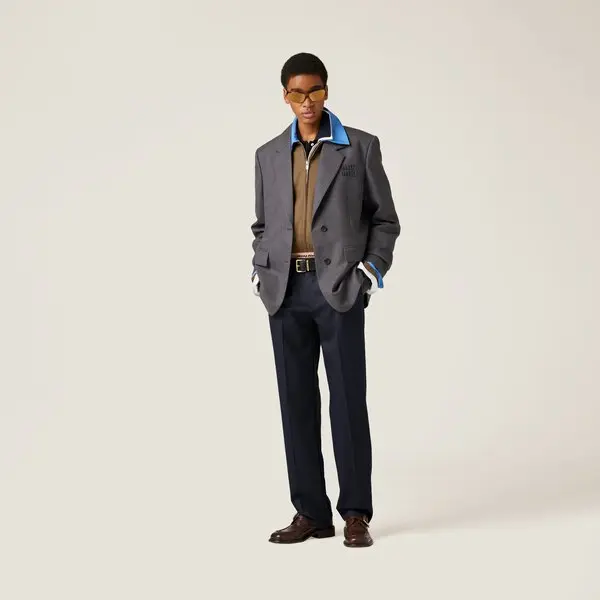Miu Miu Gabardine Straight Leg Pants
