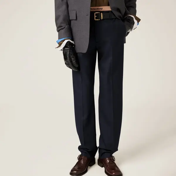 Miu Miu Gabardine Straight Leg Pants